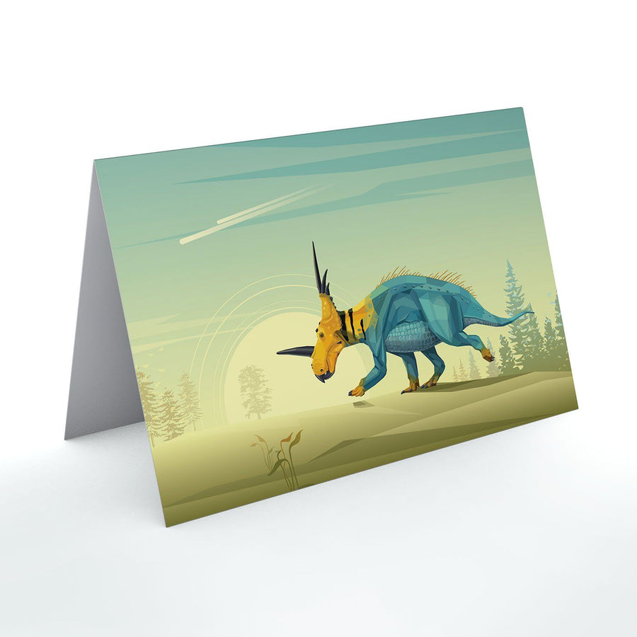 Styracosaurus Paleoscape™ Dinosaur Greeting Card – Permia